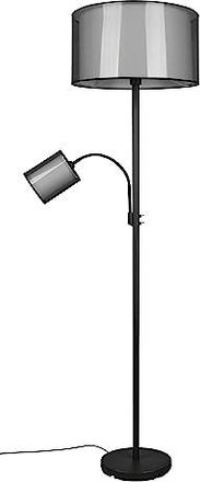 Trio Leuchten Stehleuchte Burton 411400232, Metall Schwarz matt, Schirm Stoff weiß, exkl. 1x E27 & 1x E14