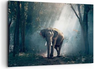Arttor Wandbilder Dekoration Wohnzimmer elefant natur Bilder auf Leinwand 120x80cm Leinwandbild mit Rahmen Schlafzimmer Küche Deko Wand Kunstdruck Art Groß X