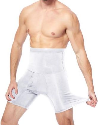 Generic Boxer de compression pour homme - Sous-vêtements gainants - Taille haute - Body Shaper - Pantalon de compression pour homme - Respirant - Rétro - Sous