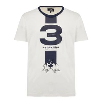 La Martina Homme, Tops, Blanc, Taille: S T-shirt blanc à manches courtes Mar307Js20600001