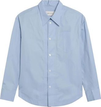 Ami Homme, Chemises, Bleu, Taille: L LS Wide Shirt With Sharp Collar