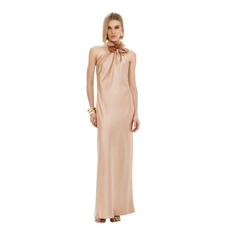 Access Fashion Access Fashion, Femme, Robes, Jaune, Taille: 42 FR Robe nuisette dos nu avec broche fleur