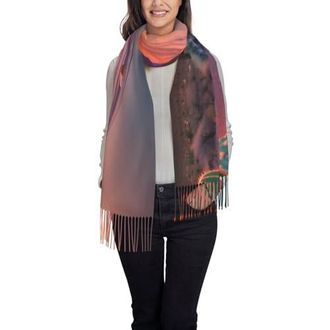 Generic Longue &Eacute;charpe Ch&acirc;le El&eacute;gant Foulard Femme Coucher de soleil dans le d&eacute;sert de cactus &eacute;pais Ch&acirc;le pour Mariage Party No&euml;l 68x196cm