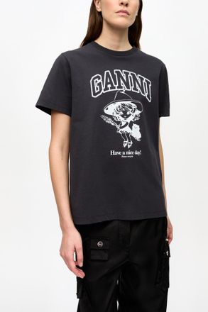 Ganni T-shirt graphique Noir Witch Multicolore Coton biologique - Taille S - Pour Femme