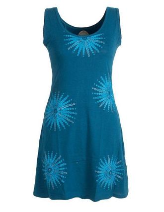 vishes Sommerkleid &Auml;rmelloses Kleid Mandalas Bedruckt und Bestickt Hippie, Boho, Elfen Tunika