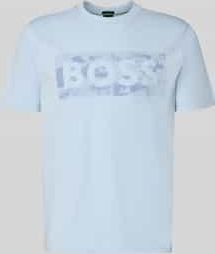 HUGO BOSS Regular Fit T-Shirt aus Baumwoll-Mix Modell TS_GLOBE LOGOPATTERN