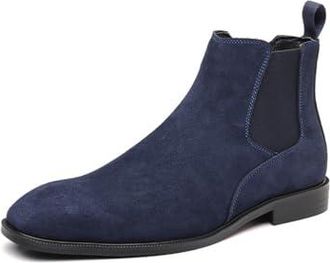 Generic Bottes Chelsea pour Hommes en Faux suède, Bottes décontractées habillées à Enfiler, Bottines stylées et Confortables en Cuir PU pour Affaires, Travail