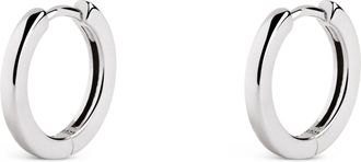 Singularu 10mm Creolen. Sterlingsilber mit Rhodium-Beschichtung. Schmuck für Damen