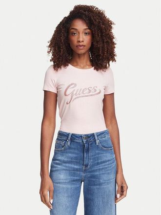 Guess T-Shirt W6YI21 K4337 Rosa Slim Fit
