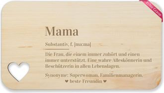 Shirtracer Fr&uuml;hst&uuml;cksbrettchen Holz Herz - Fr&uuml;hst&uuml;cksbrett - Mama Definition Mutter Geschenk Mutti Geschenkidee Mamas Weihnachten I Muttertag I Geburtstag - 22,5