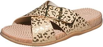 Revs Arkaig - Sandales de massage réflexologie à sangles croisées pour femmes, Guépard dor 40/41EU (Étiquette 41)