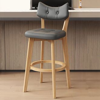 Generic Barhocker In Thekenhöhe, 71,1 cm, 2er-Set, Kunstleder, Mit Rückenlehne, Beine Aus Massivholz, Kücheninselstuhl, Natur(Natural B)