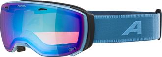 Alpina ESTETICA Q-LITE - verspiegelte, kontrastverst&auml;rkende OTG Skibrille mit 100% UV-Schutz f&uuml;r Erwachsene - smoke-blue matt - one size
