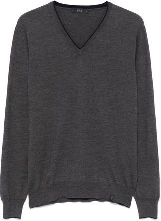 Fay Pullover mit V-Ausschnitt - Grau