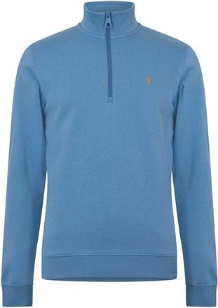 Farah Wilsdon Sweatshirt f&uuml;r Herren, mit kurzem Rei&szlig;verschluss, Fleece (Blau)