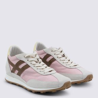 Hogan Womens Sneakers Rosa-Marrone-Giallo _cover Tex-Le Sole El Rosa/marrone/giallo Tex/le
