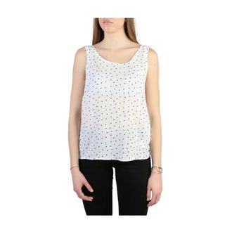Armani Jeans Femme, Tops, Blanc, Taille: 46 FR D&eacute;bardeur en Viscose &agrave; Col Rond