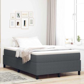 vidaXL Boxspringbett Dunkelgrau 120 x 190 cm Cordstoff Vidaxl