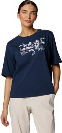 Columbia North Cascades T-Shirt décontracté Manches Courtes, Bleu Marine/emblème Floral, XL Femme