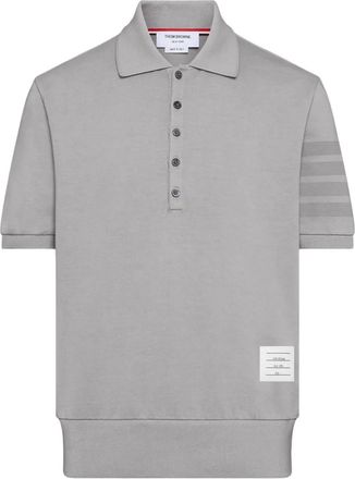 Thom Browne Ottoman Poloshirt mit 4-Streifen-Logo - Grau