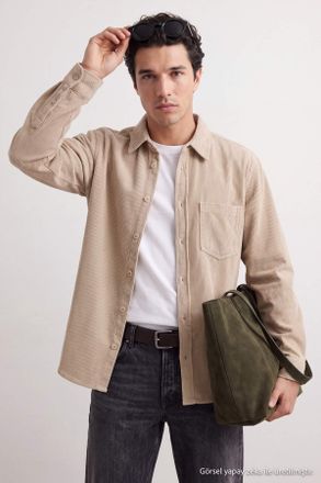Trendyol MAN Herren Grau Einfarbig Lang Regular Fit Hemden