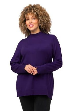 Ulla Popken Pull, col Montant, Manches Longues, Poignets côtelés Sweater, Violet Profond, 56-58 Femme