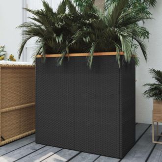 vidaXL Jardini&egrave;re noir 80x40x80 cm r&eacute;sine tress&eacute;e vidaXL