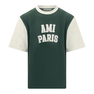 Ami Logo T-Shirt - - Tops - Damen - Gr&uuml;n - XS