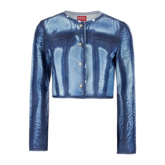 Diesel Femme, Vestes, Bleu, Taille: 38 FR Veste en jean boutonn&eacute;e