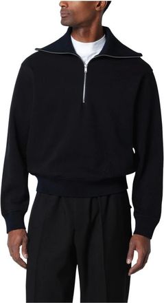 Jil Sander Homme, Sweatshirts et sweats &agrave; capuche, Bleu, Taille: M SweaT-shirt zipp&eacute; en coton