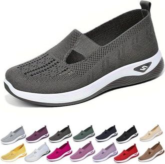 Generic Chaussures orthopédiques pour femme, chaussures à enfiler pour femme, baskets orthopédiques tissées respirantes à semelle souple, légères et confortab