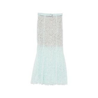 Self Portrait Femme, Jupes, Vert, Taille: 38 FR Lace Midi Skirt
