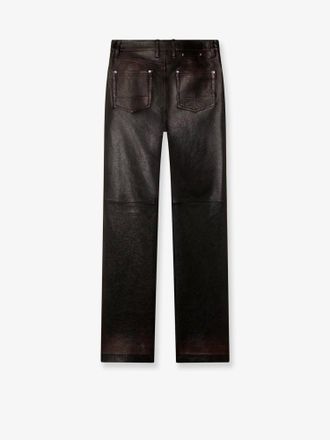 Golden Goose Womens Trousers Peg Leather Brown