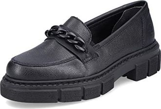 Rieker Femme Chaussures Basses M3861, Dame Mocassin,Chaussons,Semelle intérieure Amovible,entrée Ouverte,Pantoufles,Noir (Schwarz / 01),39 EU / 6 UK
