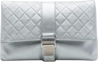 Chanel Sac pochette vintage Chanel doccasion - Femme - Pre-owned - Gris - Taille: ONE Size