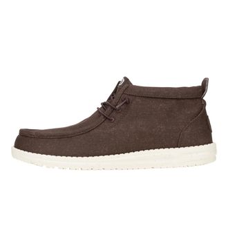 HeyDude Wally Mid Stretch Canvas - Zapatos Estilo Mocas&iacute;n para Hombre, Mole Brown, 43