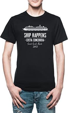 Vendax Vendax Ship Happens Costa Concordia T-Shirt Homme Noir