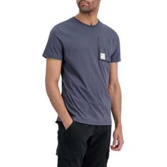 Alpha Industries Alpha Industries Label Pocket T T-Shirt f&uuml;r Herren Greyblack