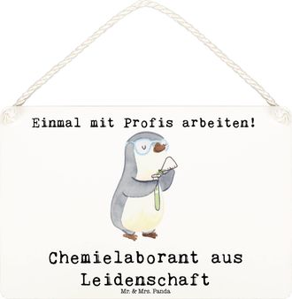 Mr. & Mrs. Panda Schild Chemielaborant Leidenschaft DIN A6 - Geschenk, T&uuml;rschild, Beruf, Wissenschaftler, kleine aufmerksamkeit, Deko Wandbild, Labor, holzbild, Spruch