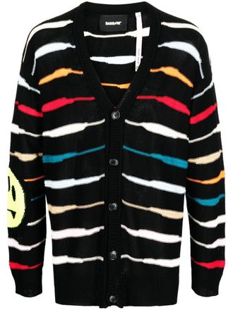 Barrow cardigan ray&eacute; &agrave; col v - Noir