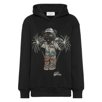 Philipp Plein Femme, Sweatshirts et sweats &agrave; capuche, Noir, Taille: 40 FR Sweat &agrave; capuche Teddy Palms
