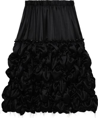 Comme Des Garçons jupe mi-longue texturée - Noir