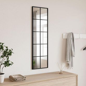 vidaXL Miroir mural noir 30x100 cm rectangulaire fer Vidaxl