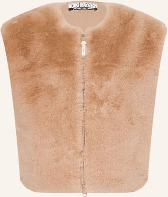 10 Days Kunstfell-Weste beige