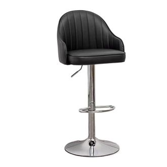 Generic Drehbare Barhocker, h&ouml;henverstellbare Barhocker mit R&uuml;ckenlehne f&uuml;r K&uuml;chentheken, hohe St&uuml;hle mit Stoffbezug f&uuml;r die K&uuml;che (63-84 cm