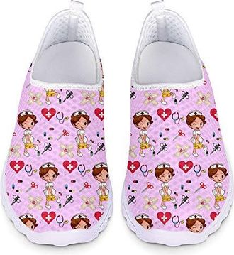 Showudesigns Chaussure de Sport Tennis Femmes Baskets infirmi&egrave;re Running Sneakers Enfiler Chaussure Infirmier Randonn&eacute;e l&eacute;g&egrave;res Maille Casual Slip on Taille 39 EU 