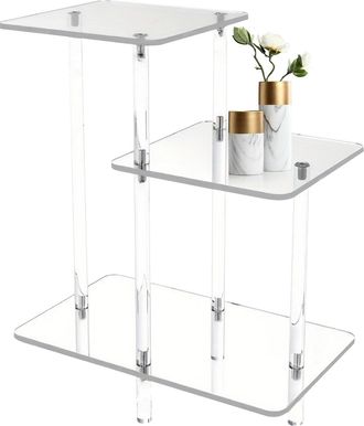 Generic Acryl Beistelltisch, Moderne Nachttisch, 3 Schichten Transparent Nachttisch F&uuml;r Wohnzimmer Schlafzimmer Flur Buch Telefon