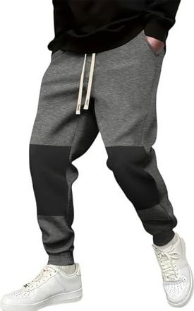 Generic Pantalon de jogging pour homme, coupe droite, taille &eacute;lastique pour lentra&icirc;nement et la gym, les sorties, pantalon l&eacute;ger et respirant, gris fonc&eacute;, 3XL