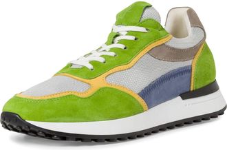 Marco Tozzi by Guido Maria Kretschmer Herren Sneaker flach aus Leder mit dicker Sohle, Mehrfarbig (Green Comb), 43 EU