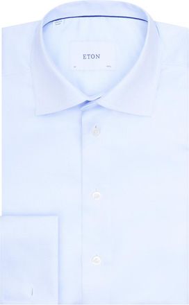 Eton Unifarbenes Hemd mit Pinpoint-Struktur, Slim in